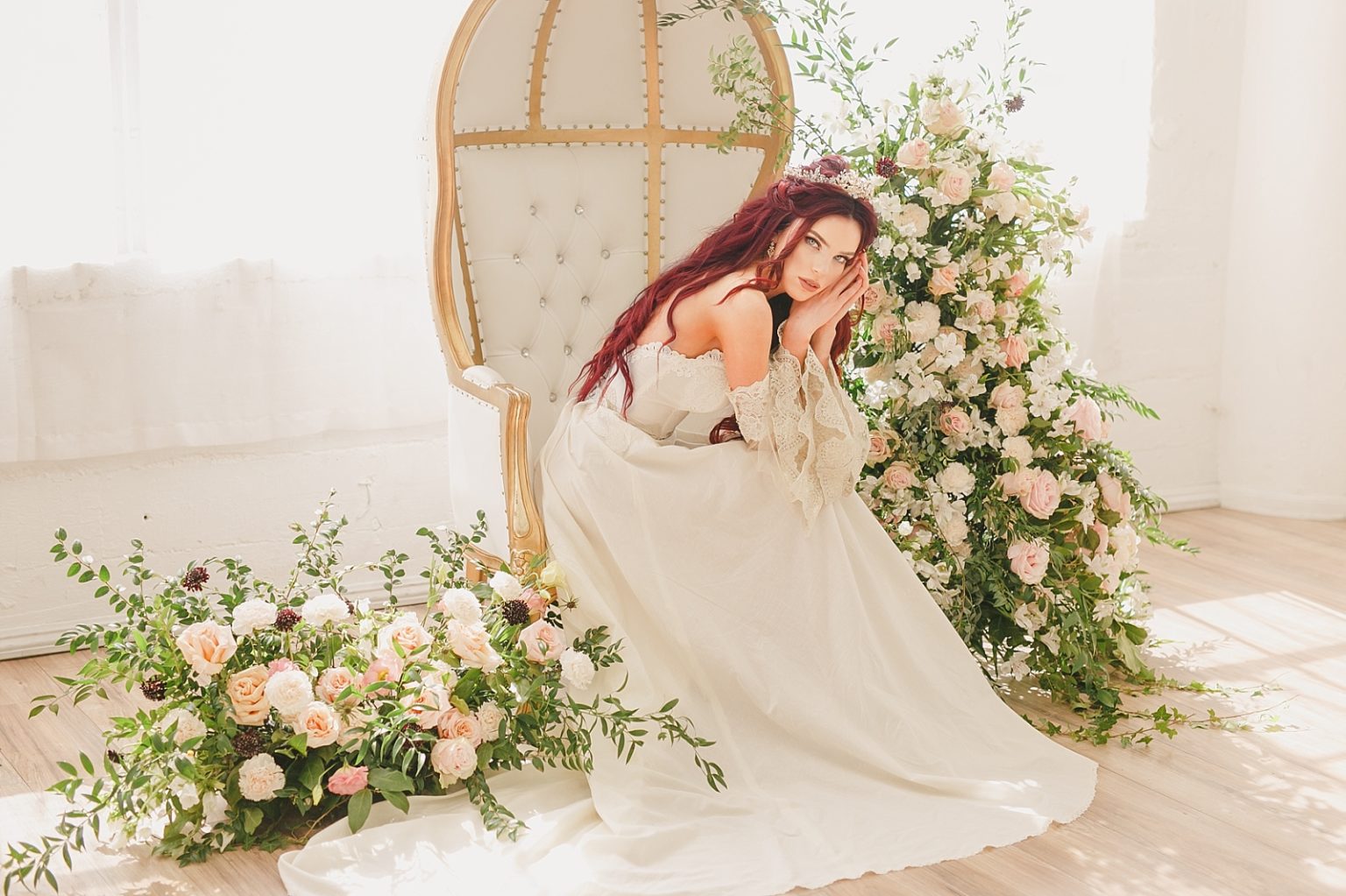 Fairytale Bridal Session in Downtown LA Studio - Kristen Booth Photography